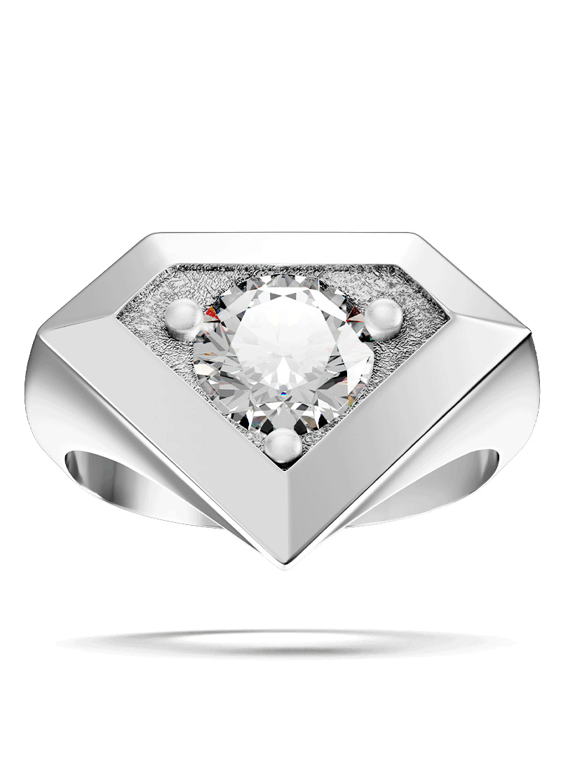 Anillo Solitario Plata 0800 Don Rouch - 0800 Don Rouch